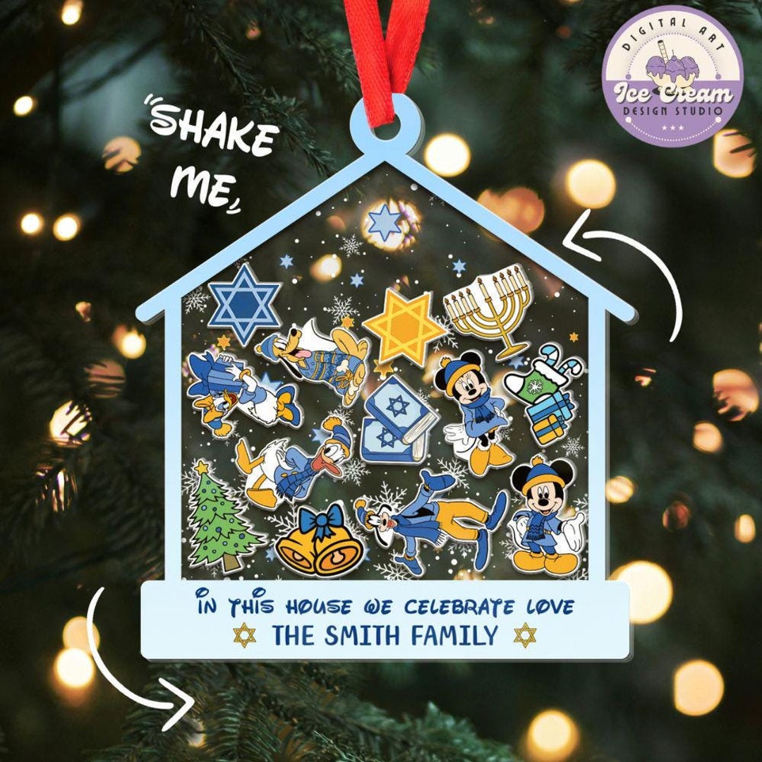 Personalized Mickey and Friends Disney Hanukkah Christmas Ornament ...