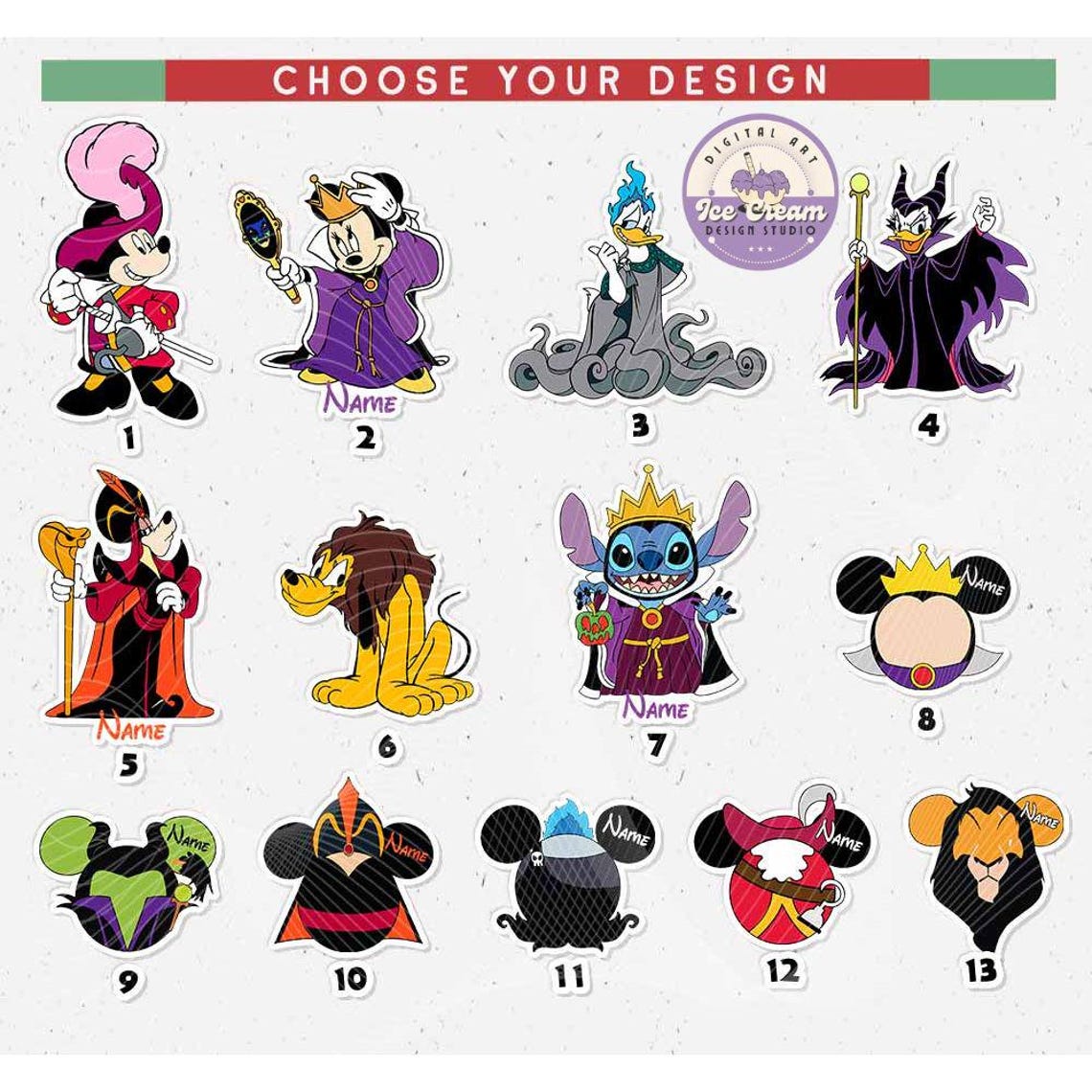 Personalized Mickey & Friends Stitch Cosplay Villains Disney Cruise ...