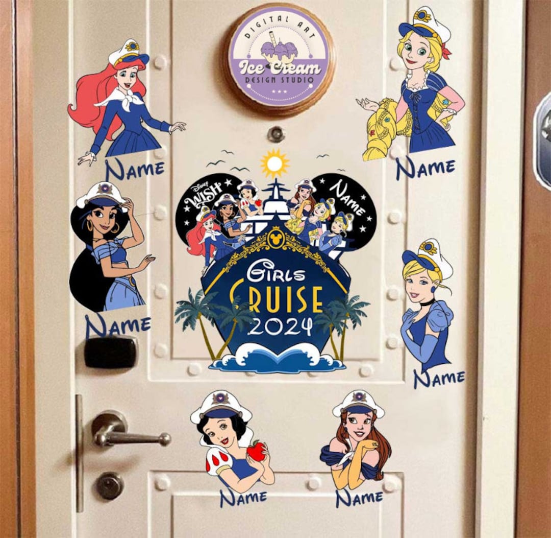 Personalized Disney Princess Cruise Door Magnet, Girls Trip Disney ...