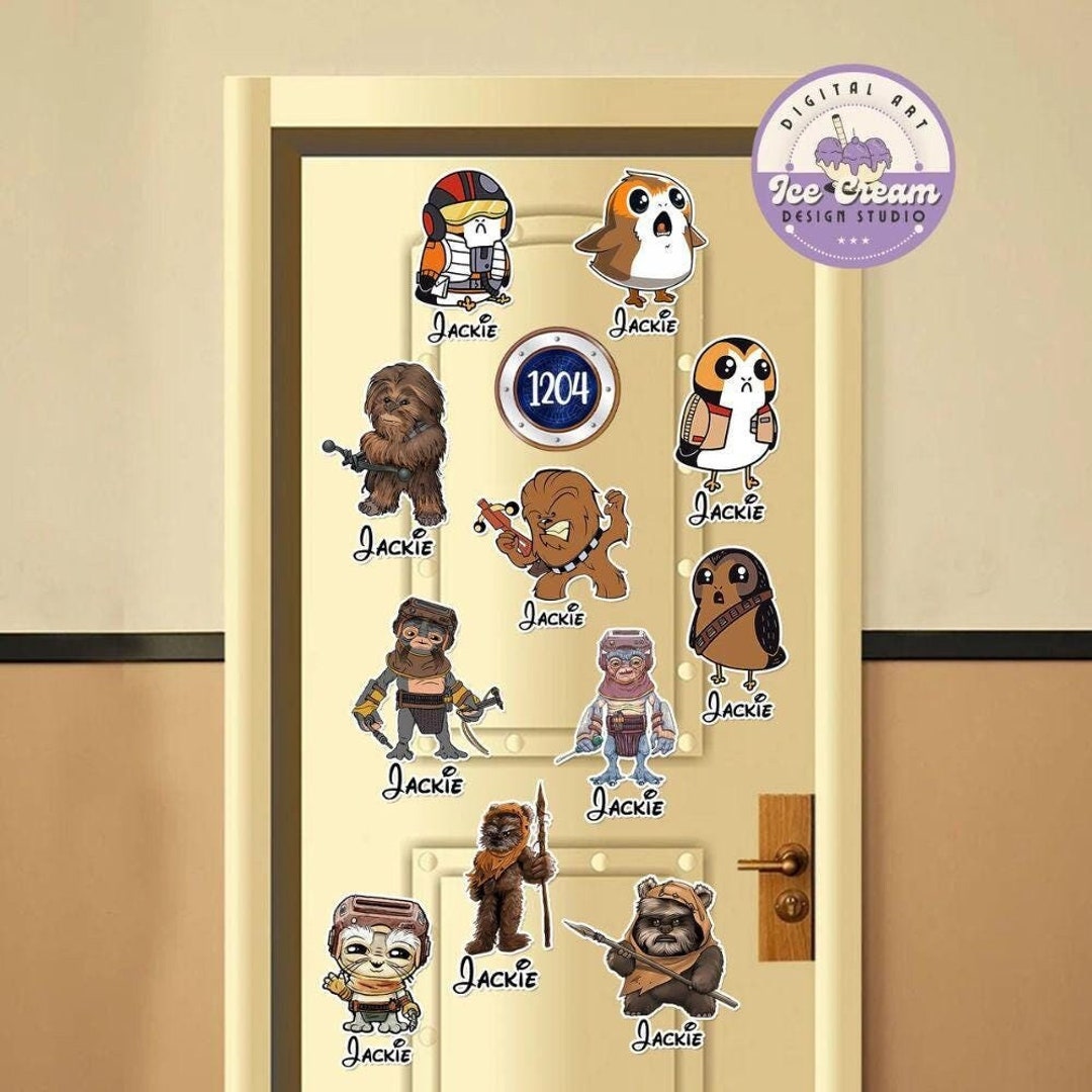 Personalized Disney Star Wars Animals Inspired Cruise Door Magnet, Star ...