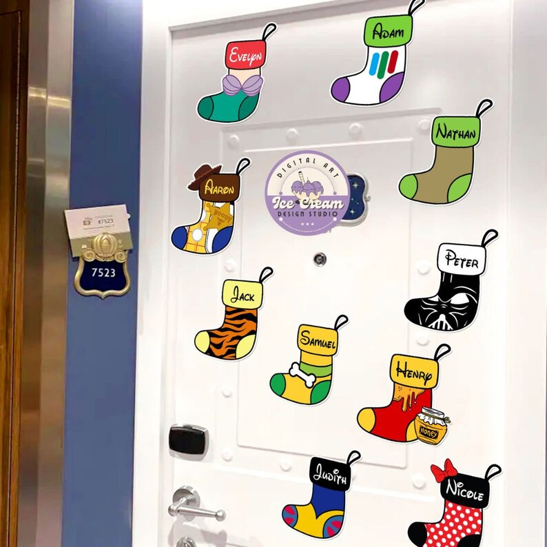 Personalized All Characters Stocking Disney Christmas Cruise Magnet, Mickey & Friends Toy Story ...