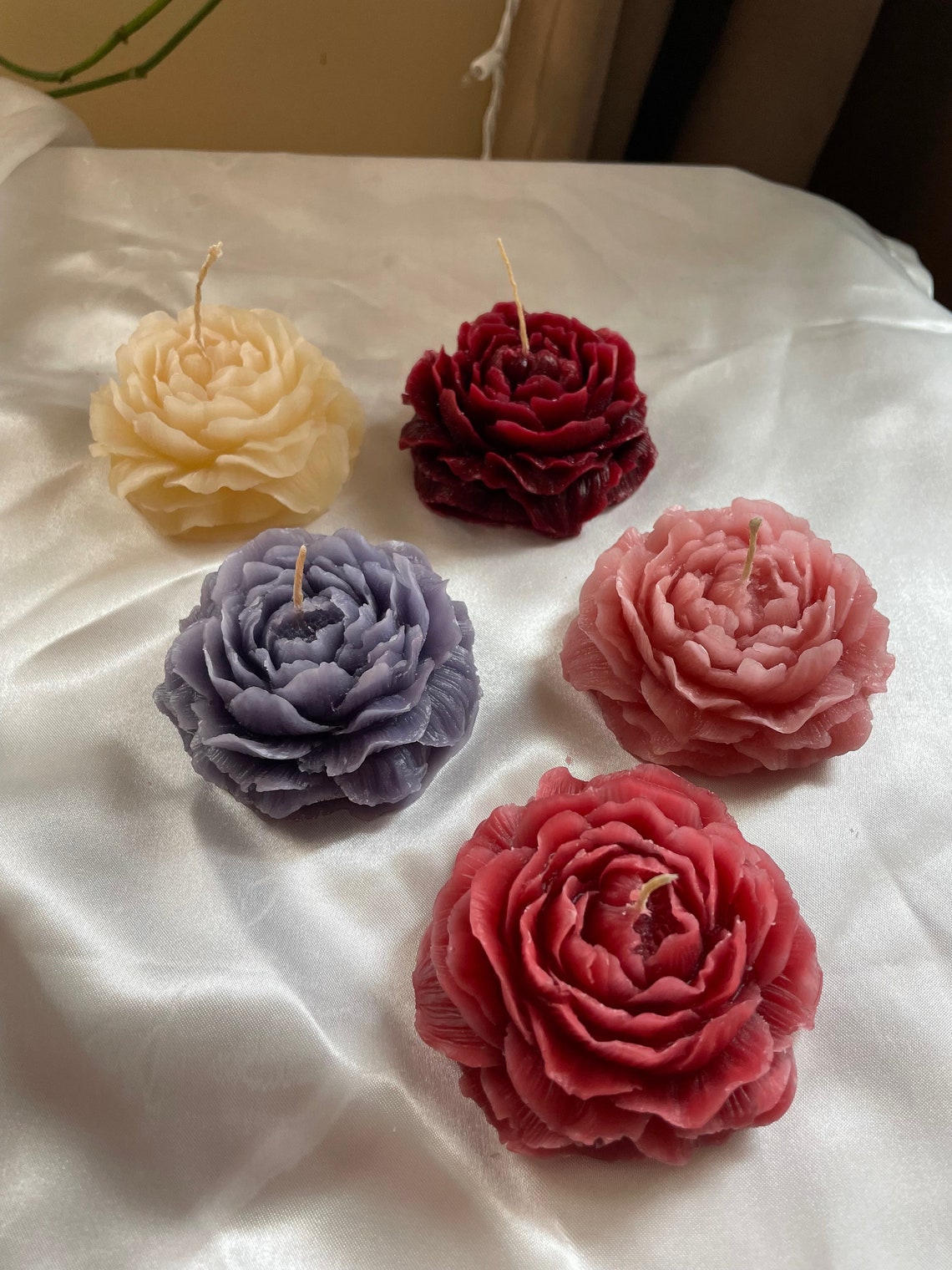 Peony Flower Candle - Etsy
