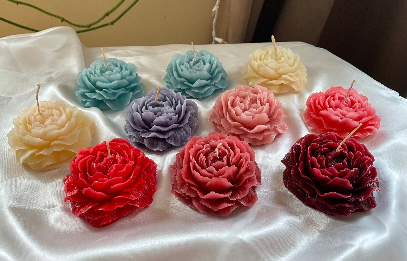 Peony Flower Candle - Etsy