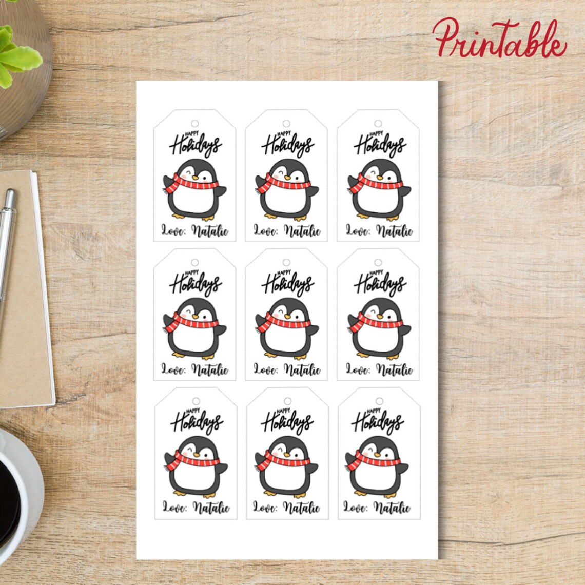 Editable Holiday Gift Tags Printable Christmas Happy Holidays - Etsy
