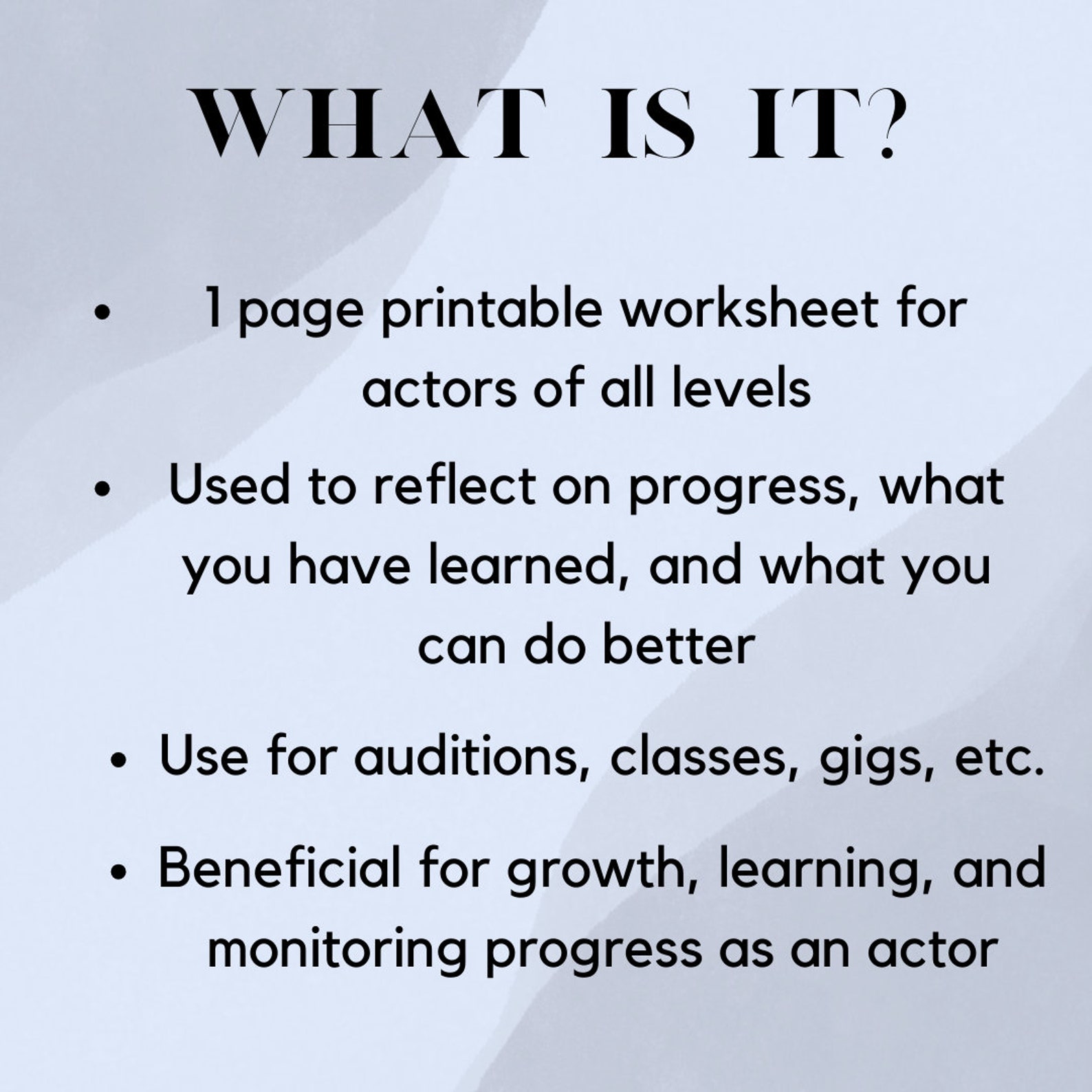 Printable Actors Journaling Worksheet/diary for Audition/class/job ...
