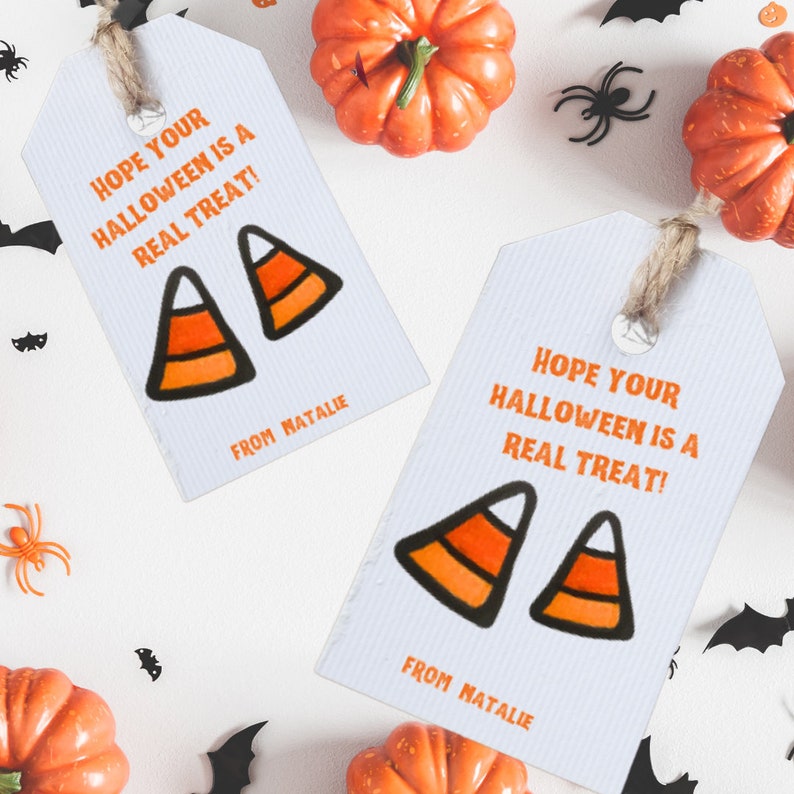 Printable Halloween Gift Tags, Cute Candy Corn Hand Drawn Design ...