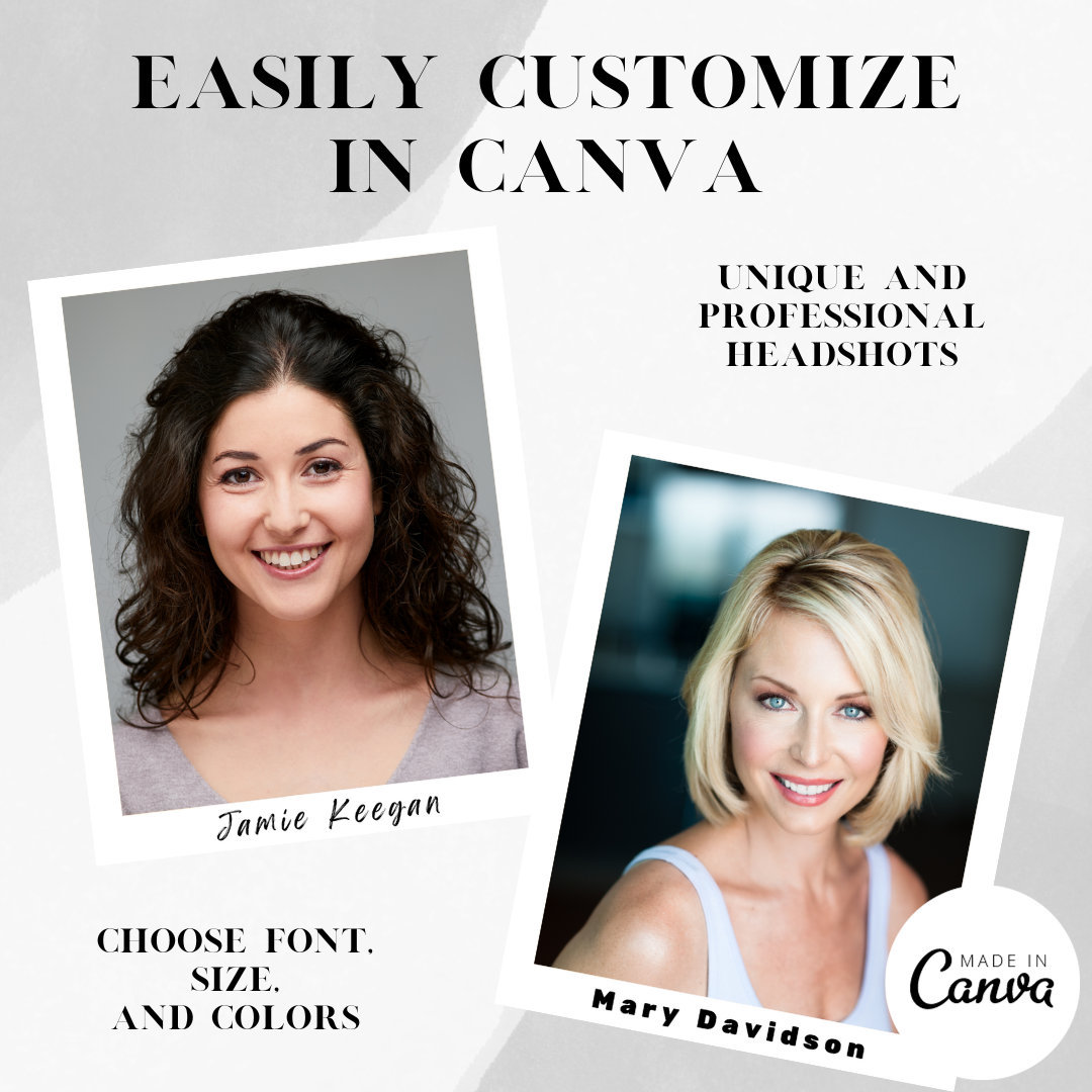 Actor Headshot Resume Template: Customizable 8x10 (canva) - Etsy