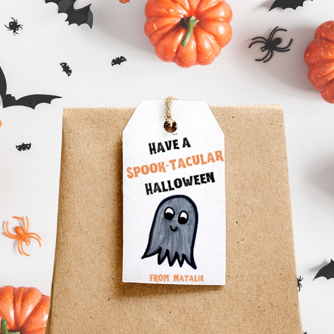 Editable Halloween Gift Tags, Printable, Personalize, Customize, Cute ...