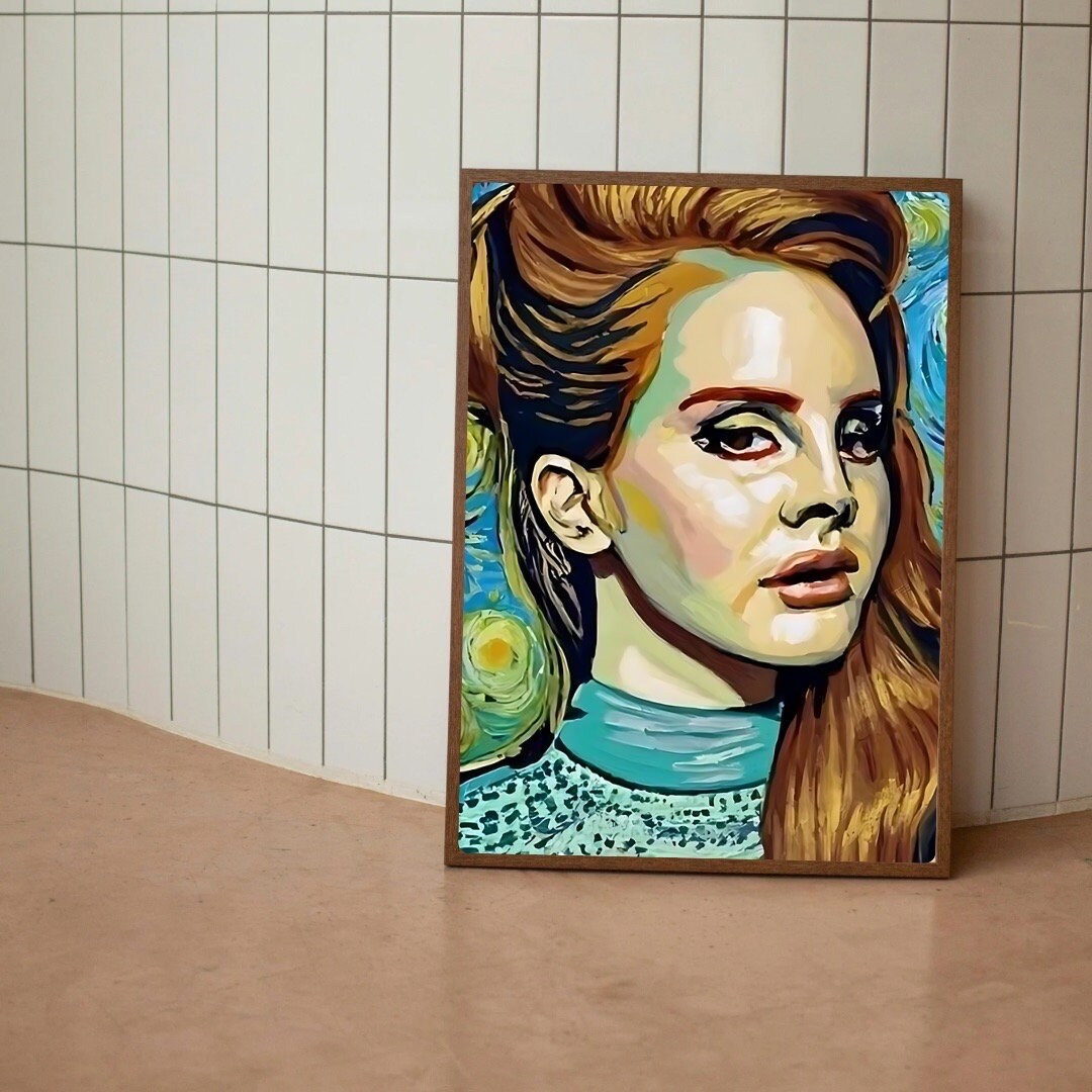 Lana Del Rey Poster, the Starry Night by Vincent Van Gogh and Lana Del ...