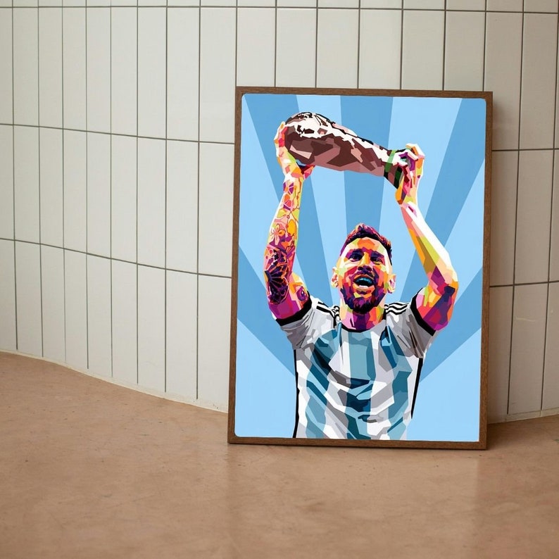 Lionel Messi Poster, Argentina Soccer Print, Soccer Gifts, Sports ...