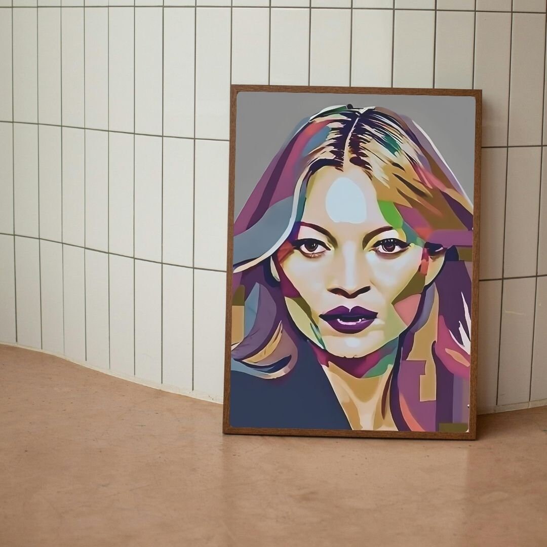 Kate Moss Print Poster, Kate Moss Fashion Print, Fashion Poster ...