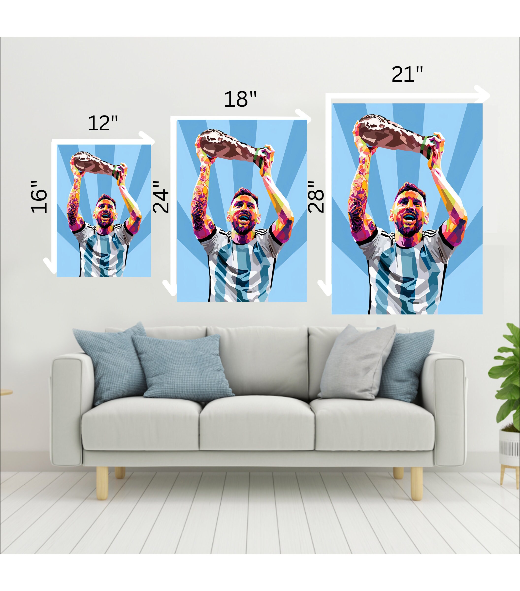 Lionel Messi Poster, Argentina Soccer Print, Soccer Gifts, Sports ...
