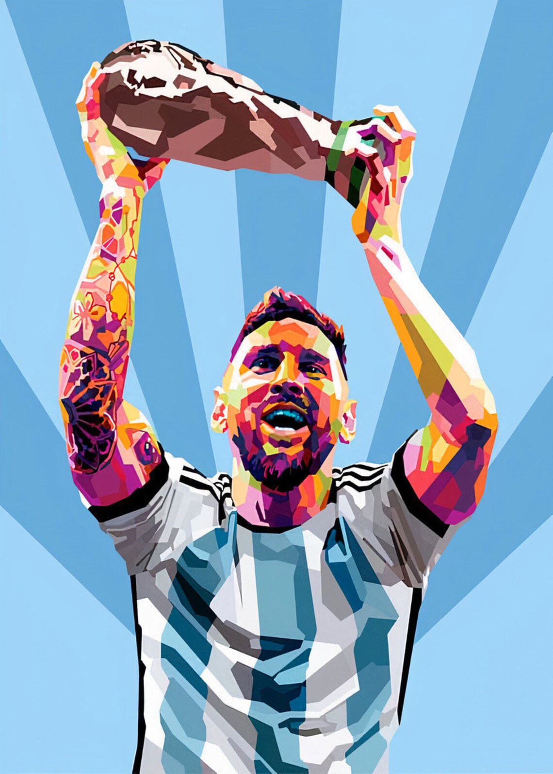 Lionel Messi Poster, Argentina Soccer Print, Soccer Gifts, Sports ...