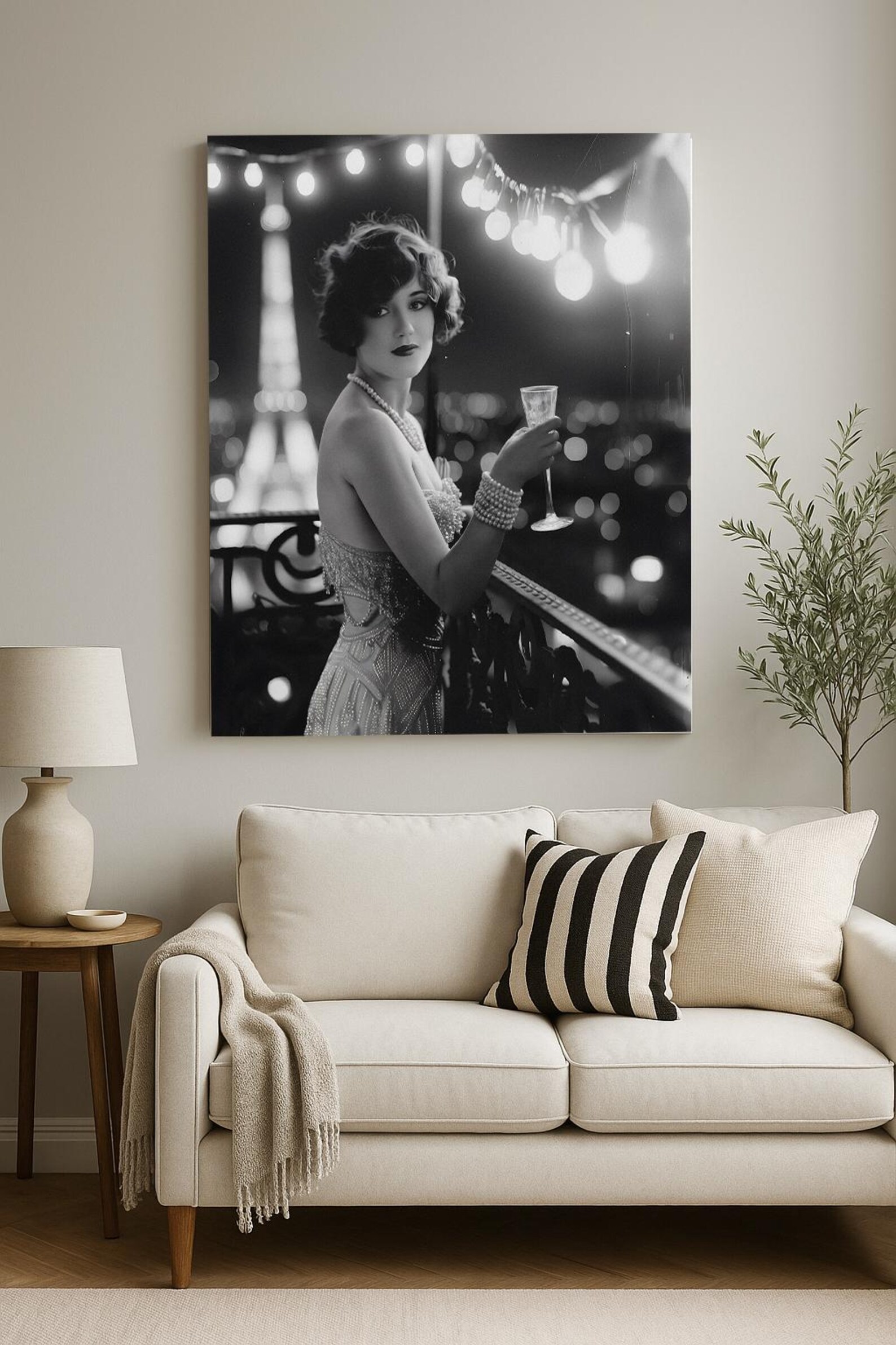 1920s Paris Flapper Poster Print | Vintage-inspired Eiffel Tower Print ...