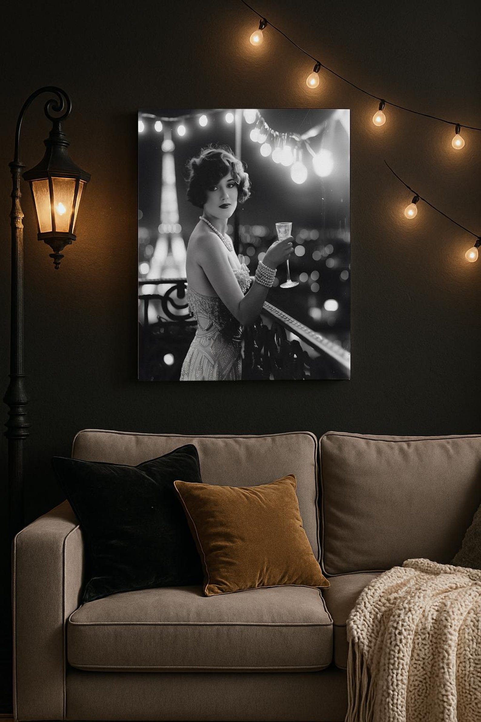 1920s Paris Flapper Poster Print | Vintage-inspired Eiffel Tower Print ...