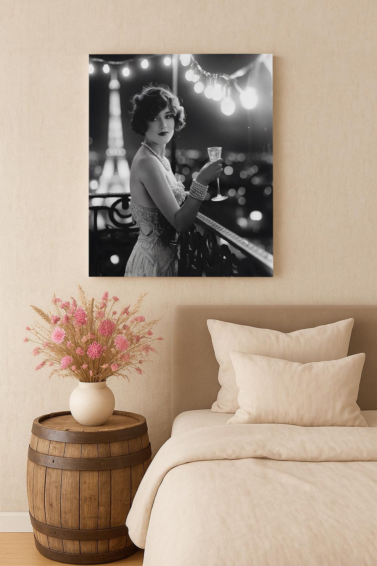1920s Paris Flapper Poster Print | Vintage-inspired Eiffel Tower Print ...