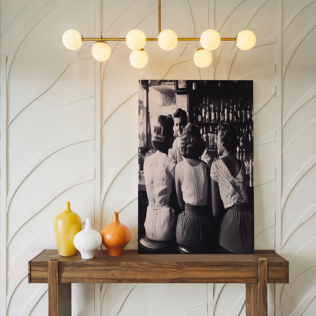 1940s Bar Scene Canvas Print: Retro Women's Wall Art - Etsy