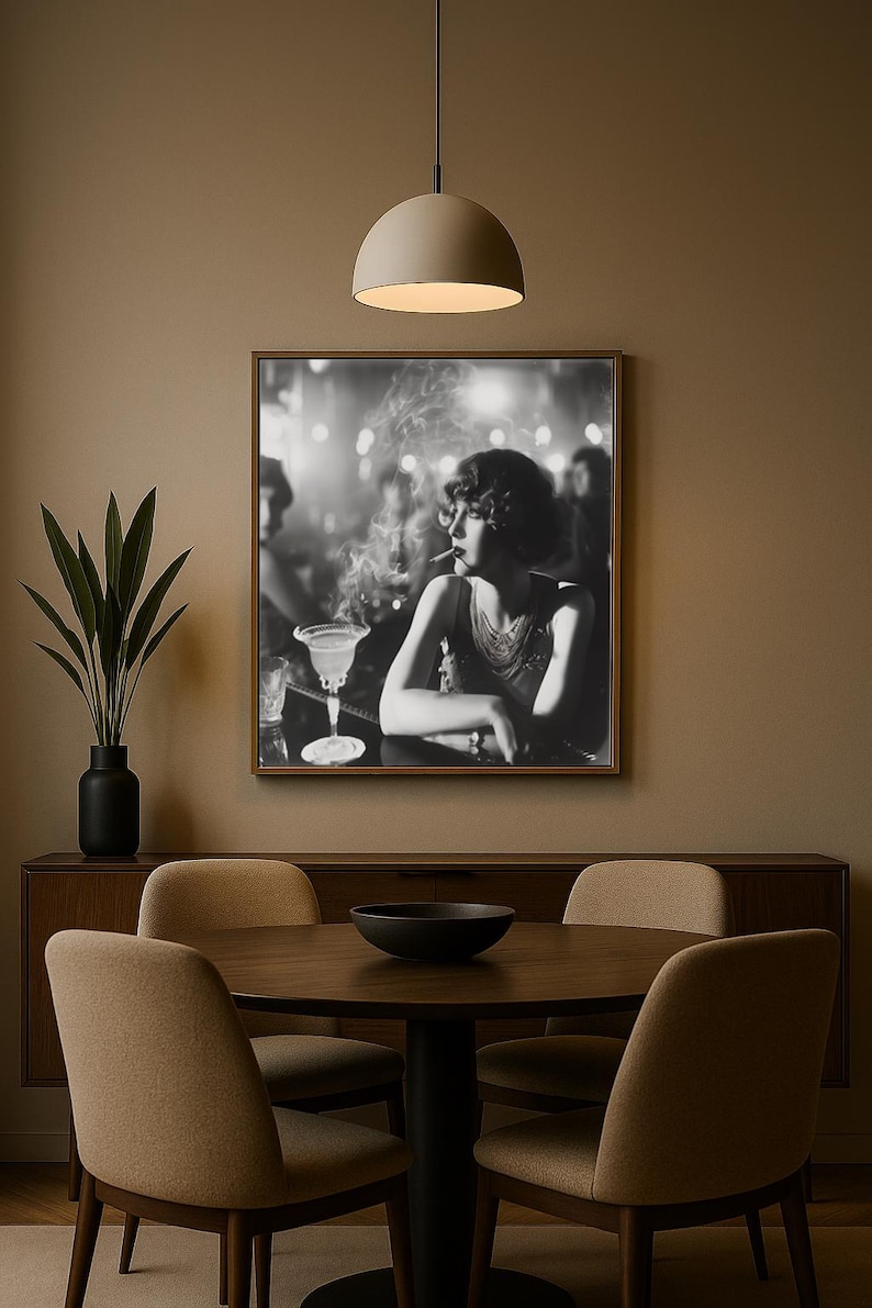 1920s Flapper Art Print | Art Deco Glamour Poster, Vintage Bar Decor - Etsy