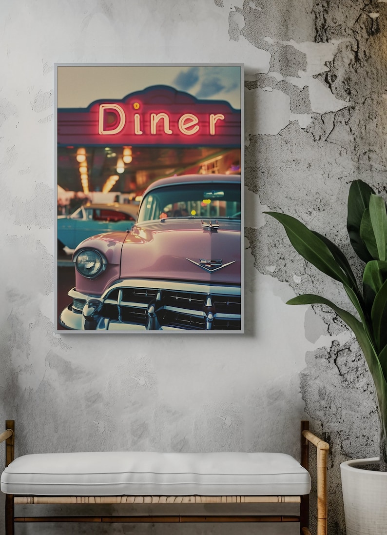 Vintage Drive Thru Diner DIGITAL Print: Nostalgic 1940s Charm ...