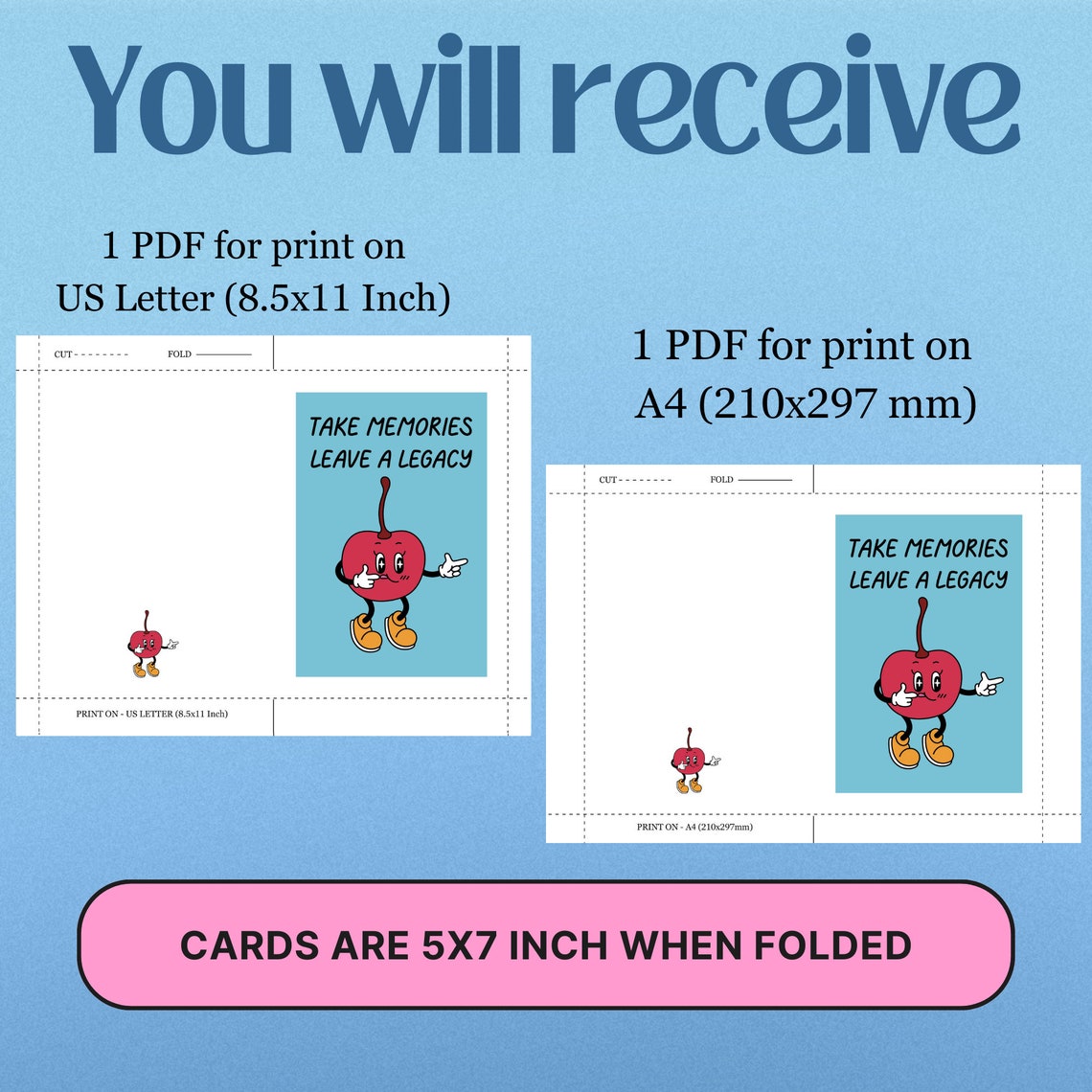 Cute Farewell Card Printable for Coworker, Cute Retro Cartoon Card ...
