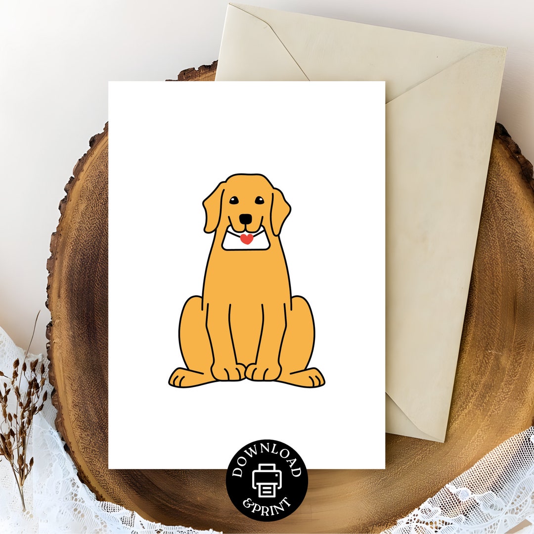 Romantic Card Printable Love Card Dog Love Letter Card 5x7 - Etsy
