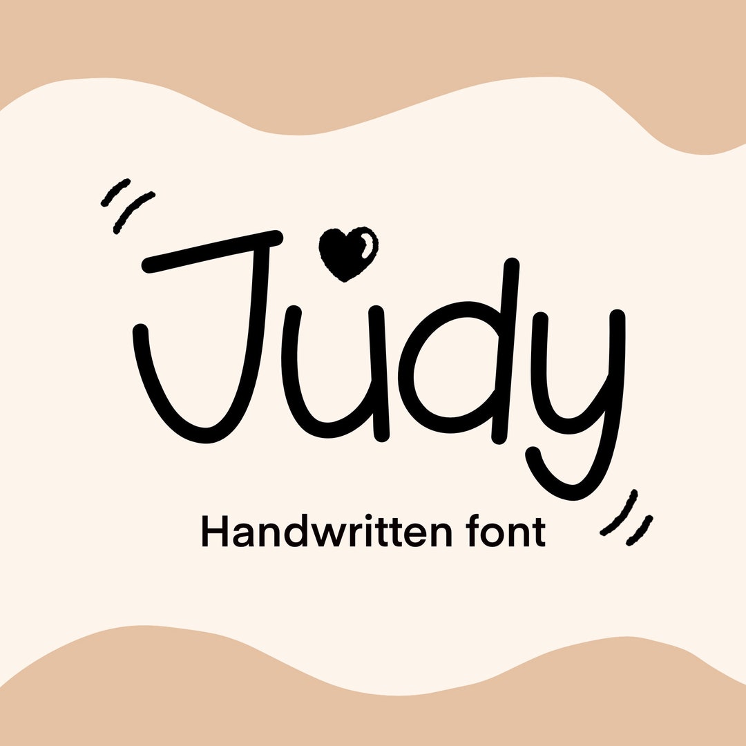 Judy Handwritten Font Handwriting Font Realistic Fonts - Etsy