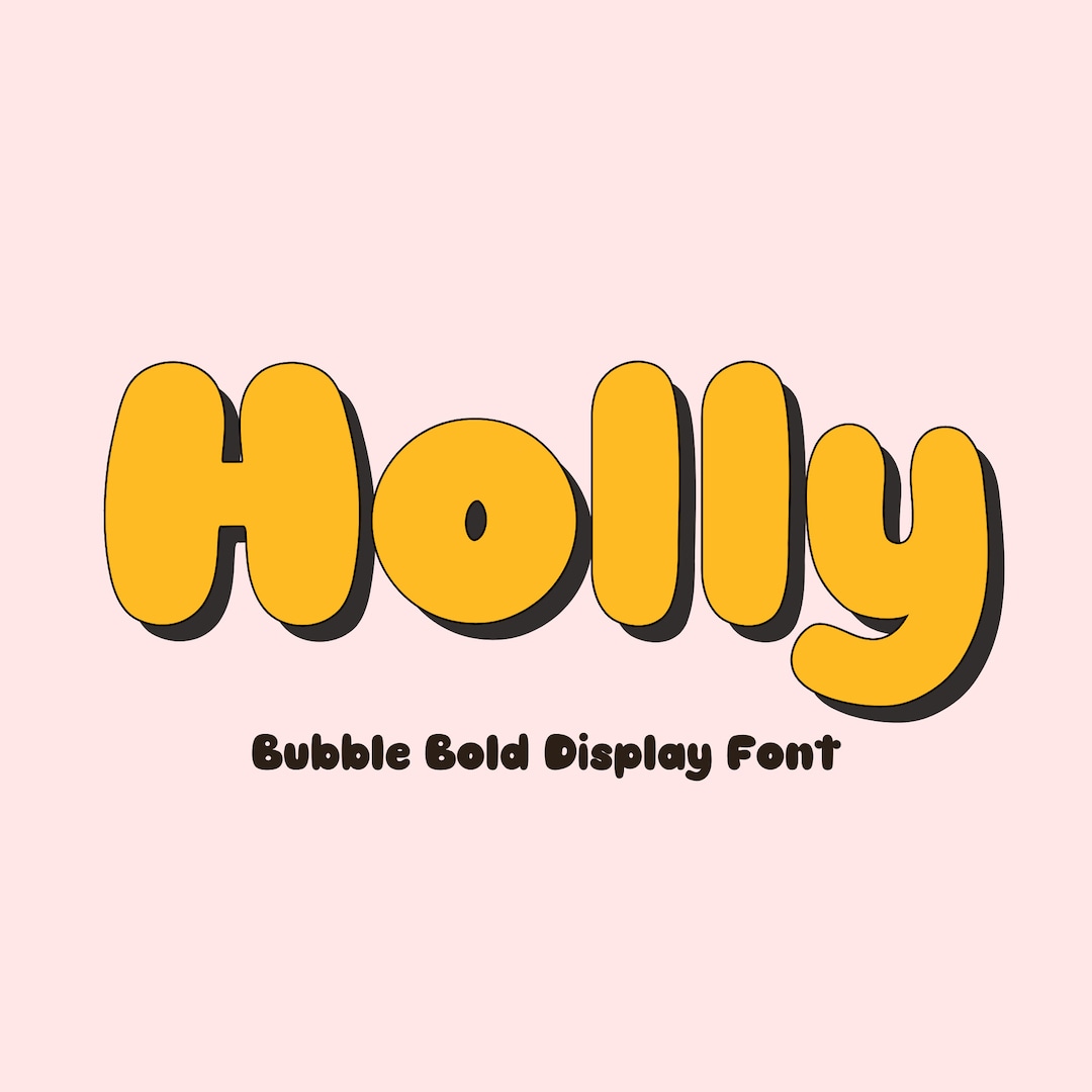 Holly A Bubble Fonts Bold Cute Font Y2K Display Letter - Etsy