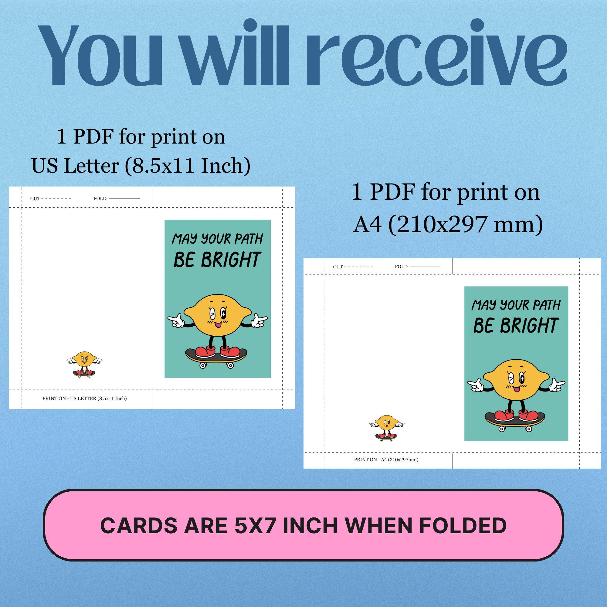 Cute Farewell Card Printable for Coworker, Cute Retro Cartoon Card ...