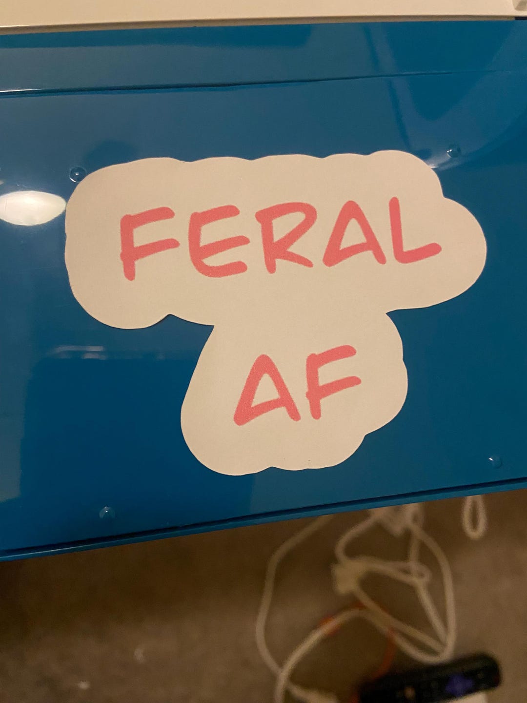 Feral AF Sticker (no Background) - Etsy