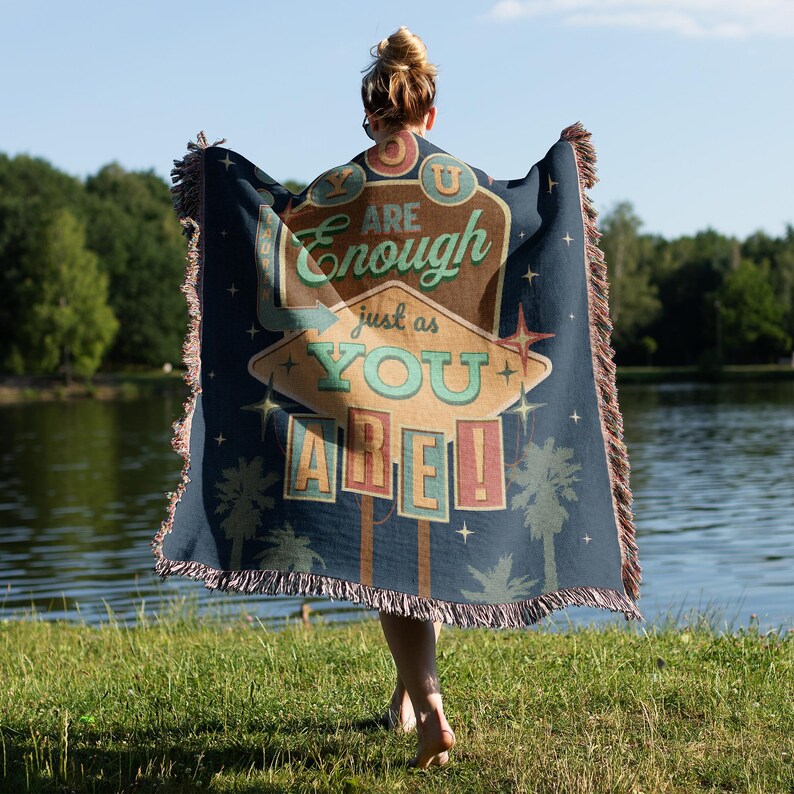 Personalized Motivational Woven Blanket, Customized Vintage Billboard ...