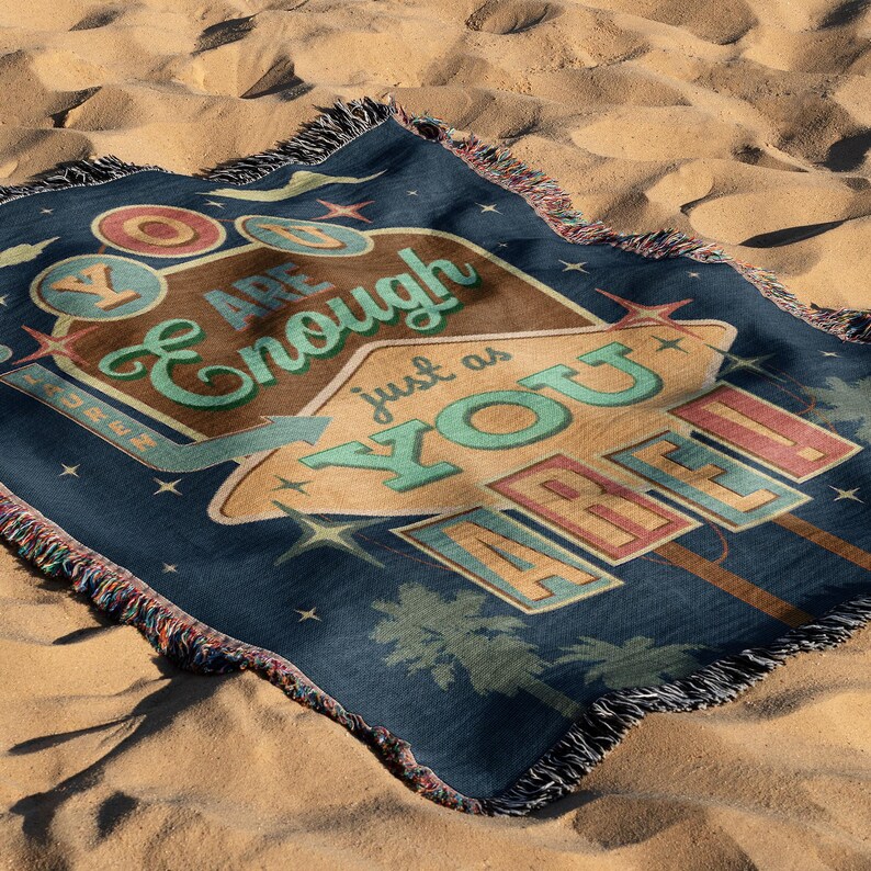 Personalized Motivational Woven Blanket, Customized Vintage Billboard ...