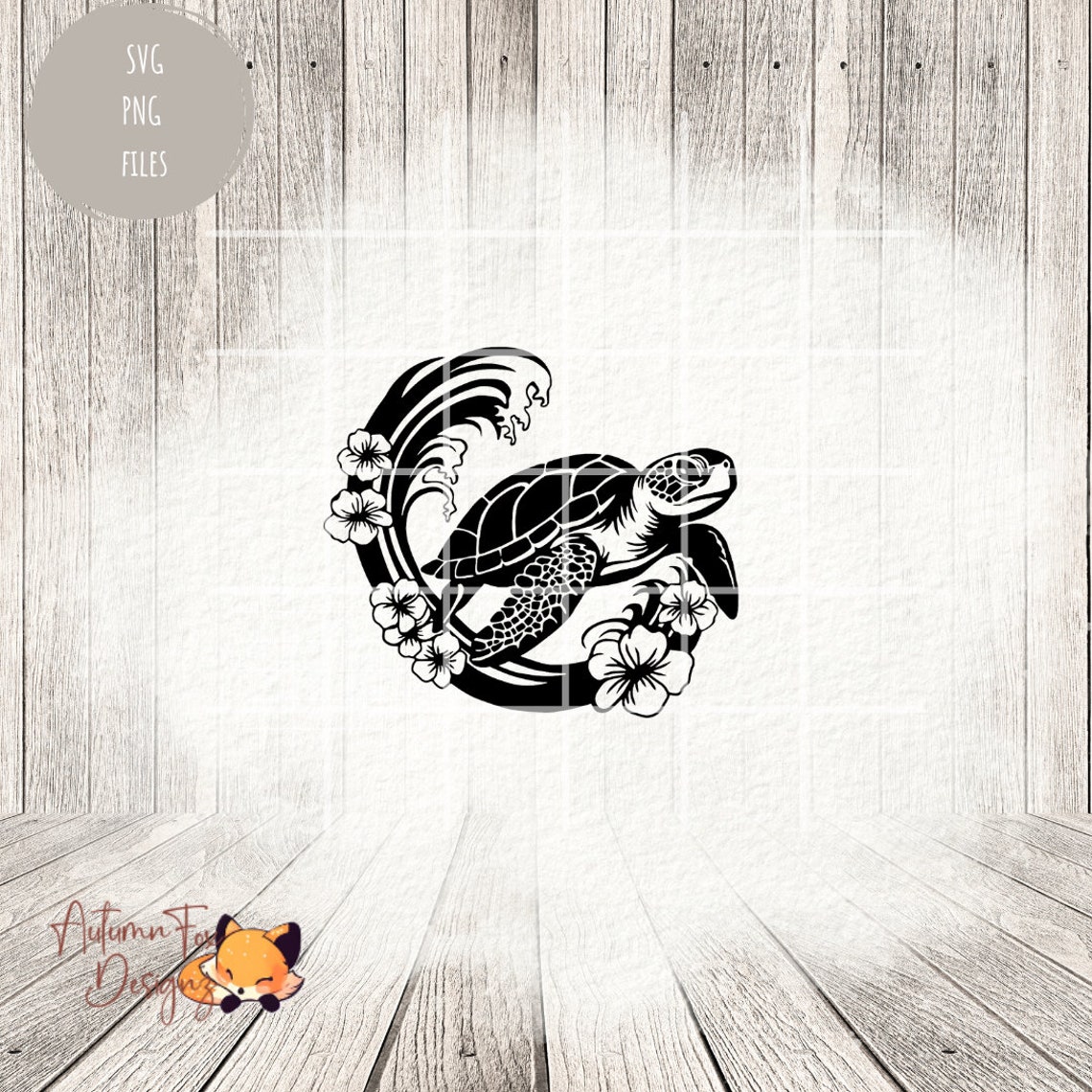 Sea Turtle Riding the Wave Svg Png | Turtle Svg | Ocean Svg | Under the ...