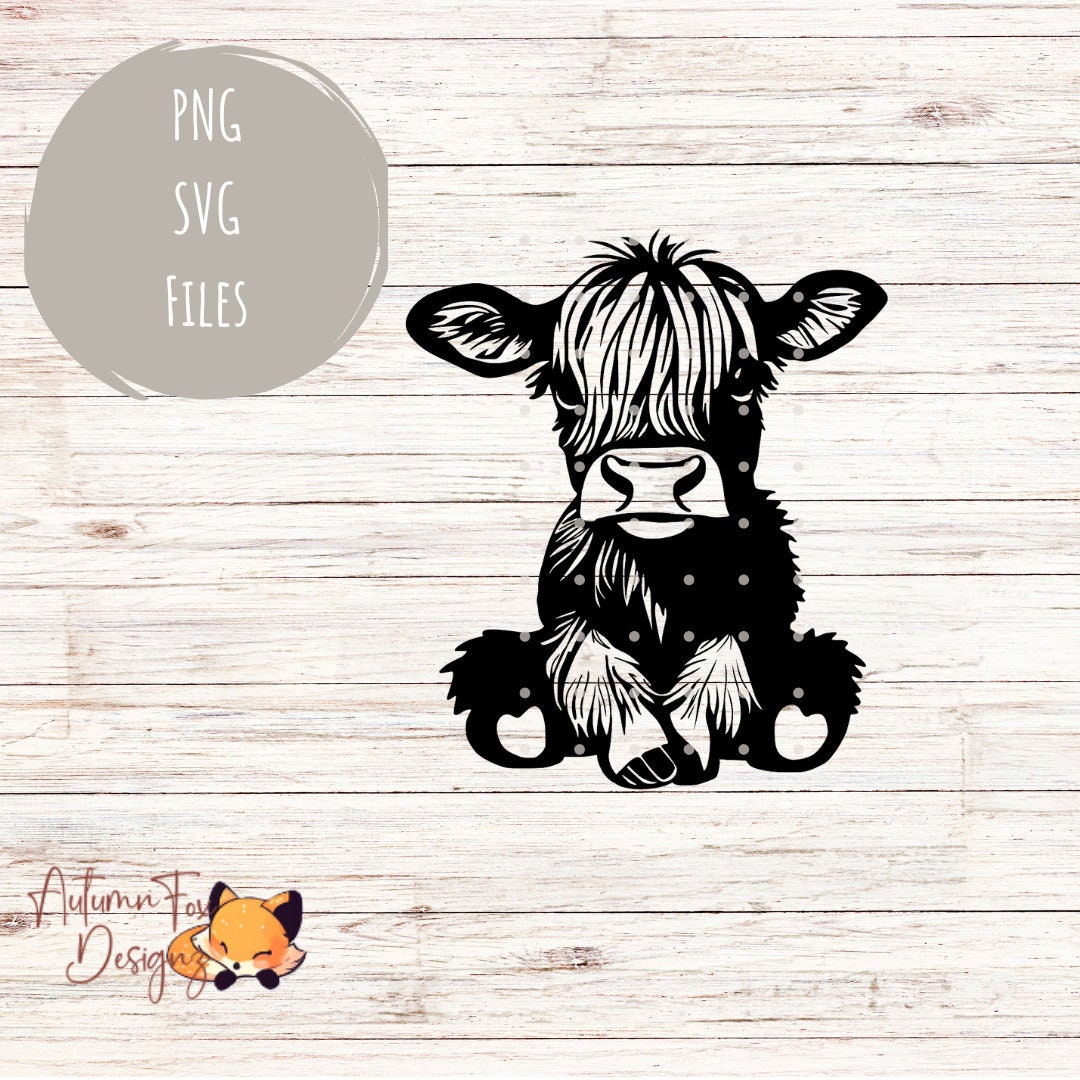 Cute Baby Highland Cow Svg Png Digital File | Highland Cow Svg | Cow ...