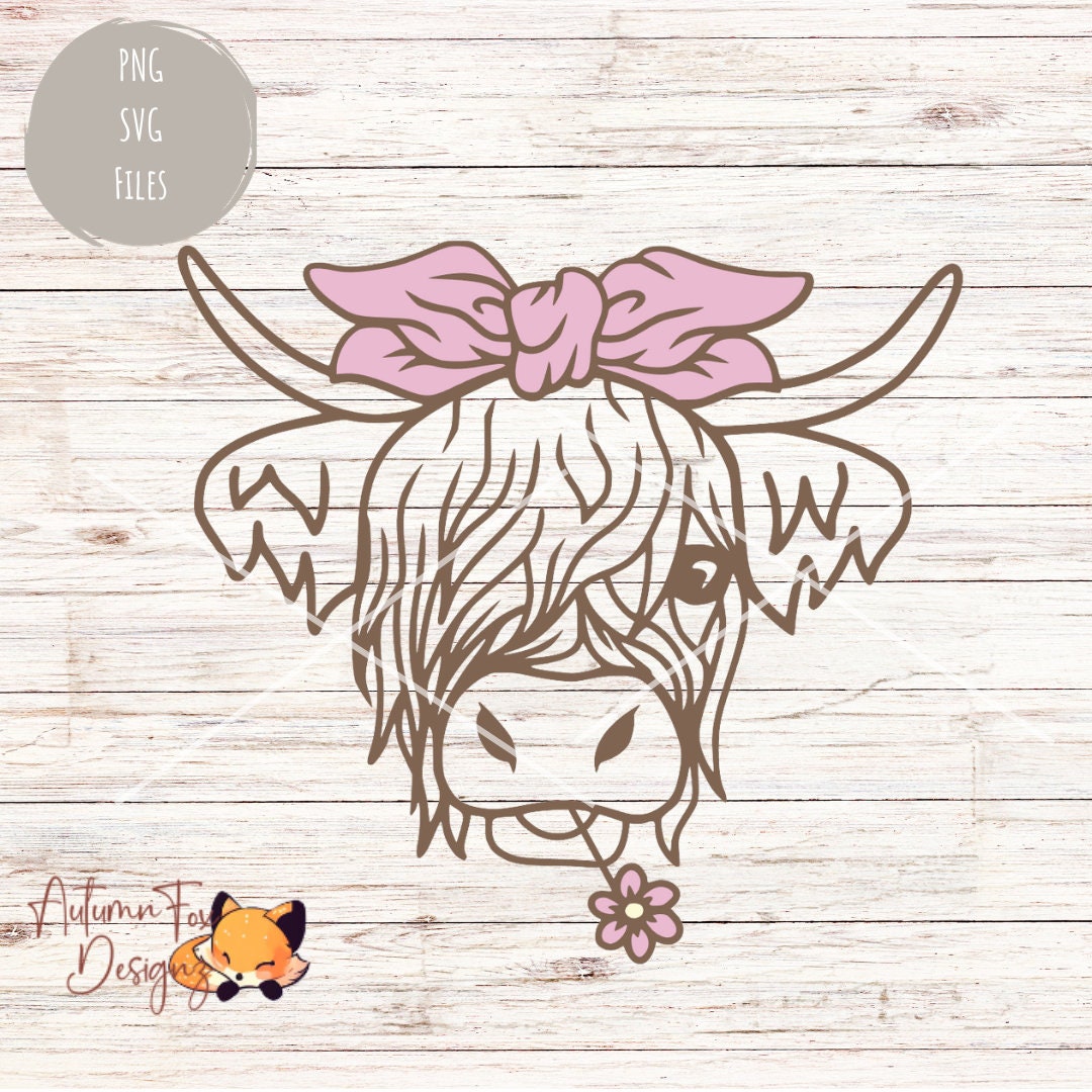 Highland Cow Bandana SVG PNG | Highland Heifer Svg, | Cow Image | Cow ...
