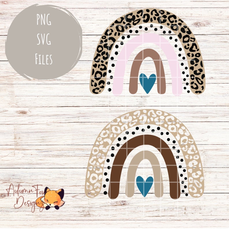 Leopard Print Boho Rainbow Svg Png, Leopard Print, Rainbow Svg, Cheetah ...