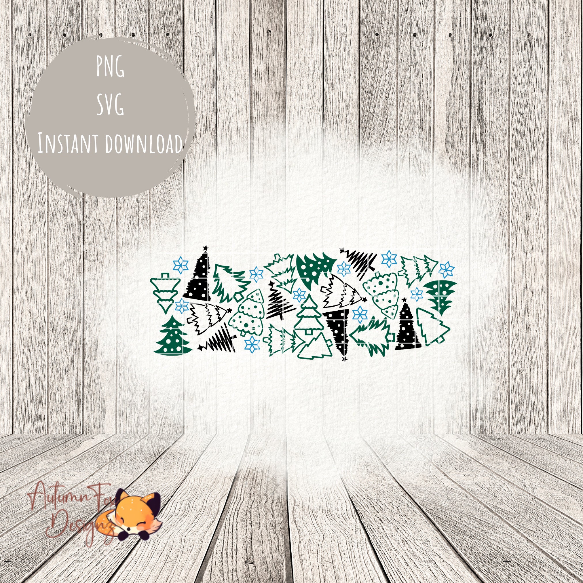 Christmas Tree Pattern SVG PNG - Digital Download SVG Files for Cricut ...