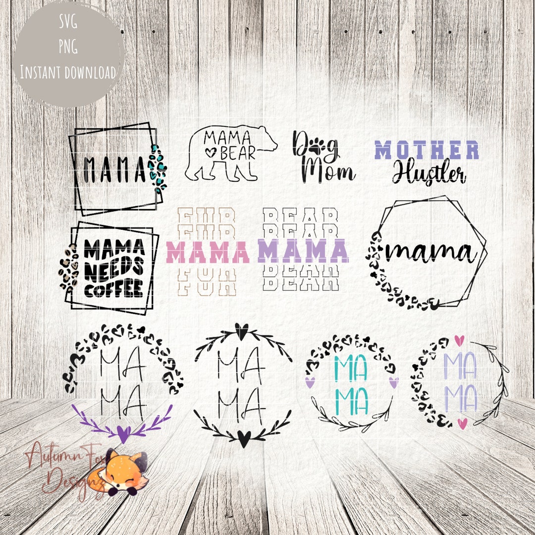 Mama Frame Bundle SVG, Lepoard Mama Frame Svg, SVG Png Files for ...