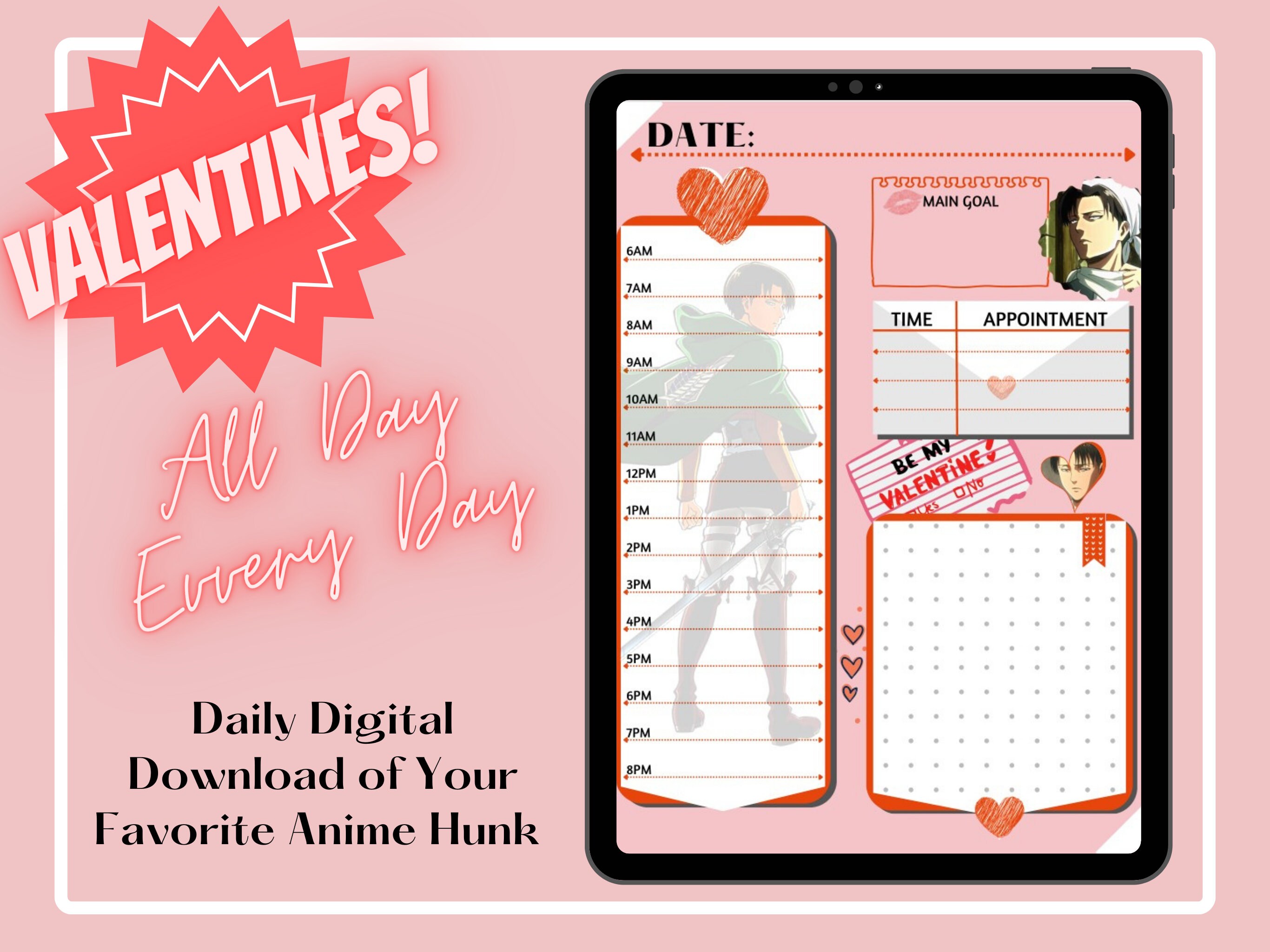 Titan, AOT, Daily Template, Anime Digital Planner, Goodnotes ...