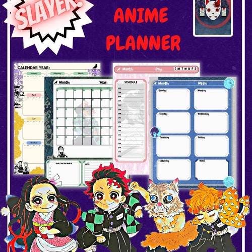 Anime Daily Weekly & Monthly Printable Digital Planner - Etsy