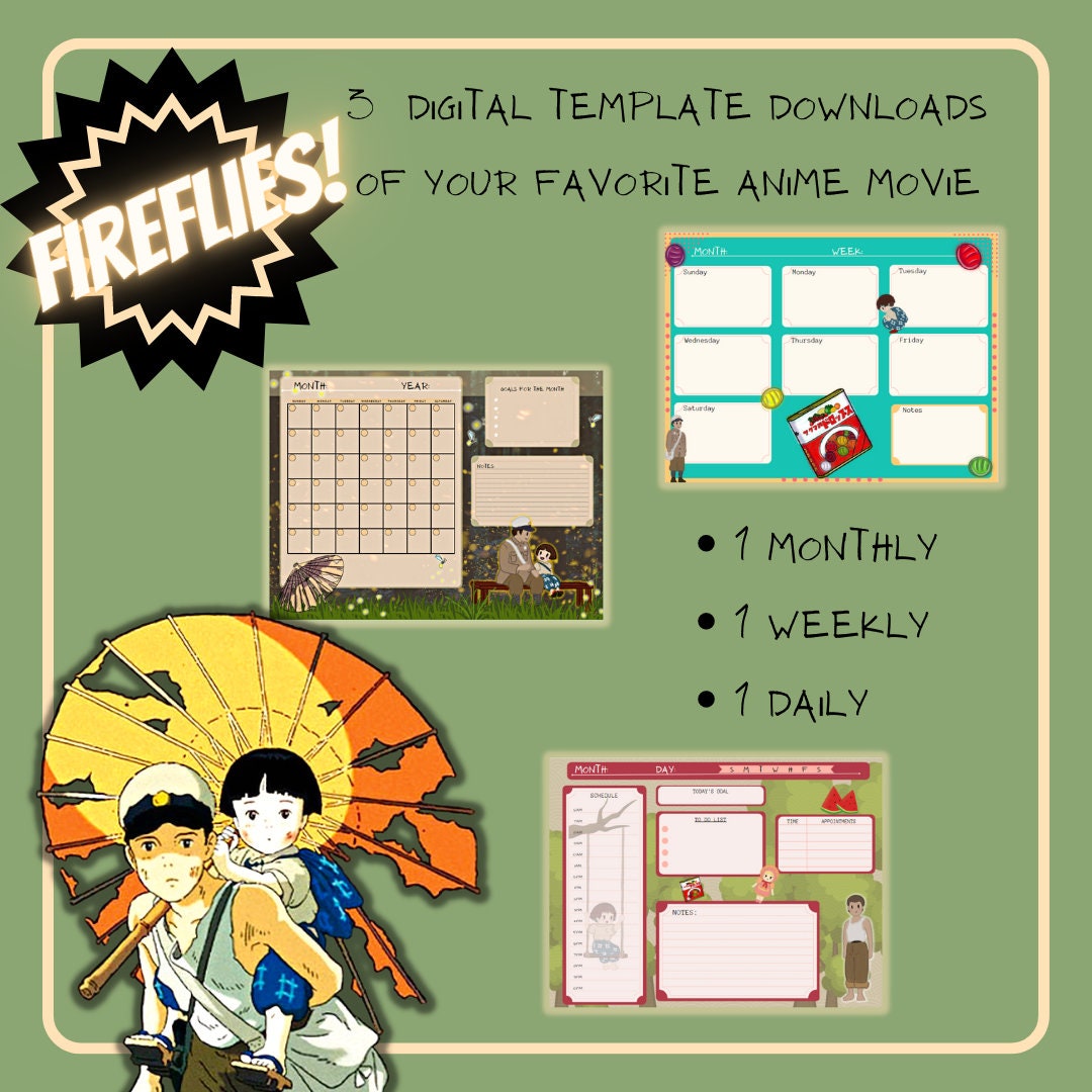 Fireflies, GOT, Anime Digital Planner, Goodnotes, Notability, Pdf ...