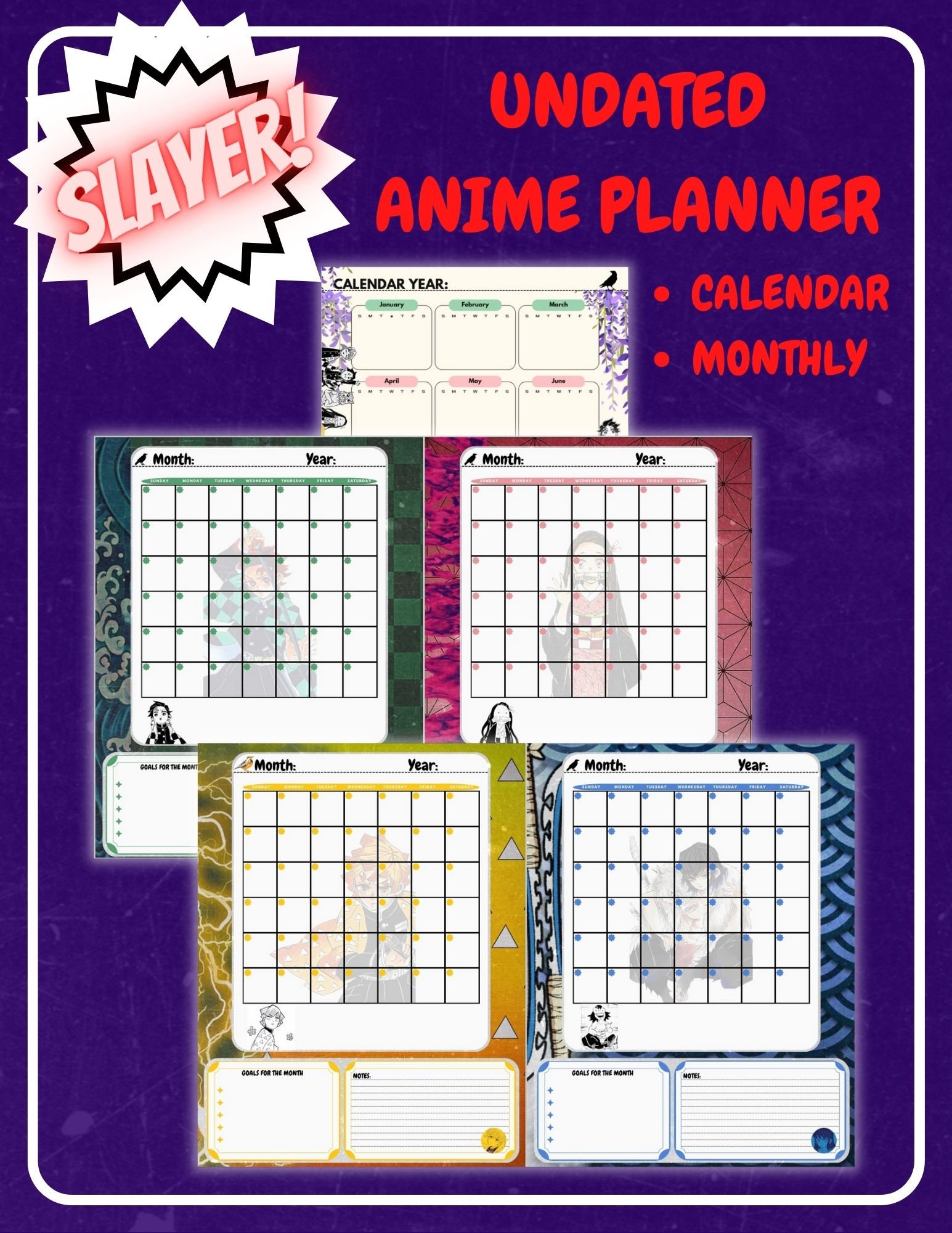 Demon ,digital Planner, Goodnotes, Notability, Pdf Planner, Anime ...