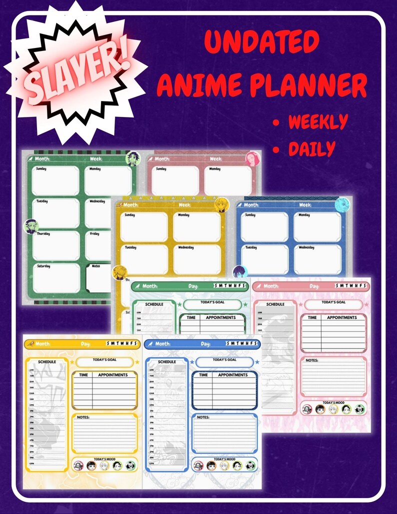 Demon ,digital Planner, Goodnotes, Notability, Pdf Planner, Anime ...
