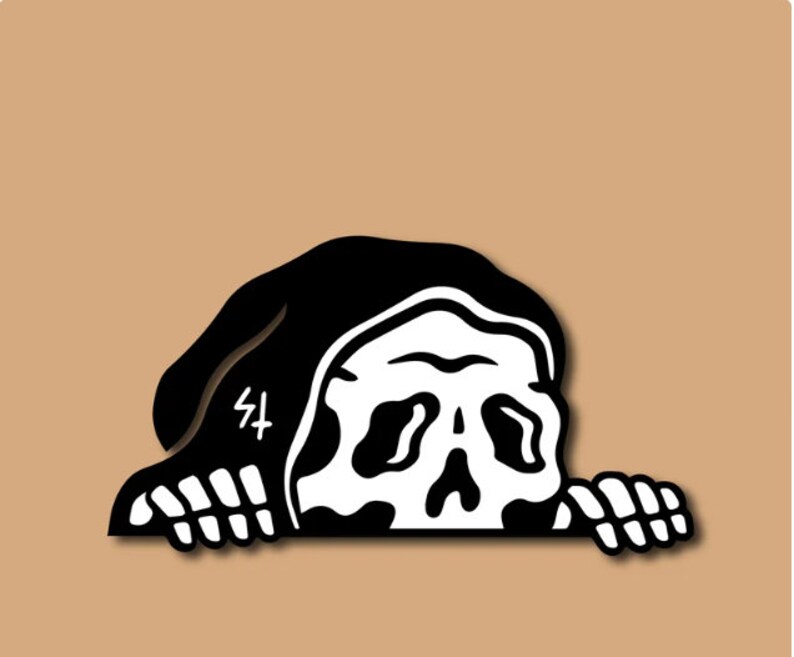 Grim Reaper Peeker Sticker Jdm Car Decal Peek Sticker Jdm - Etsy