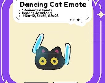 Cat Dance Emote | Rave Cat Emote | White Cat Blob | Cute | Kawaii ...