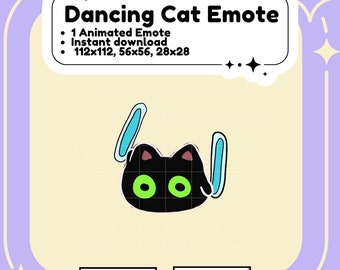 Cat Dance Emote | Rave Cat Emote | White Cat Blob | Cute | Kawaii ...