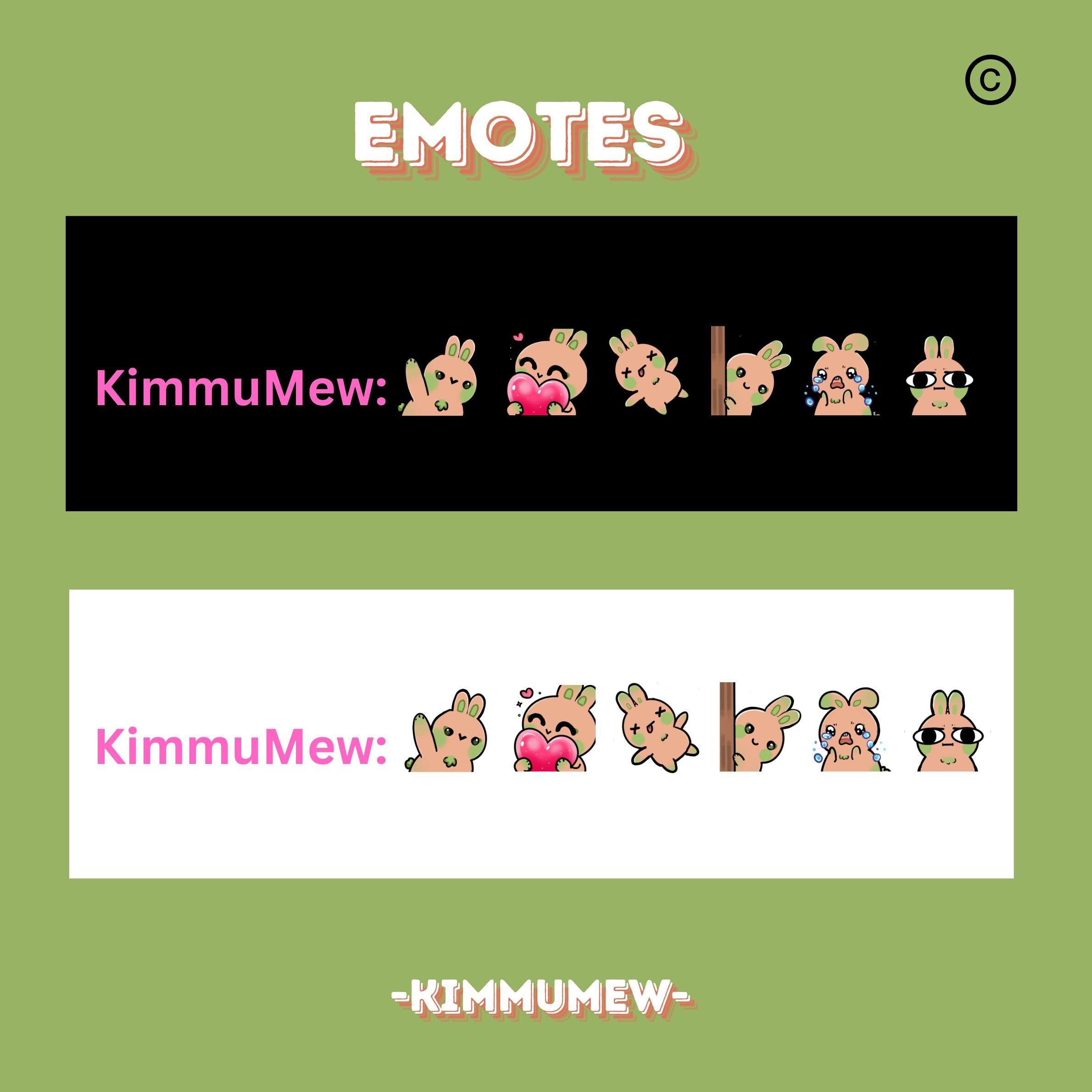 Bunny Emotes Matcha | 6 Pack | Cute Kawaii Chibi Matcha Green and Brown ...
