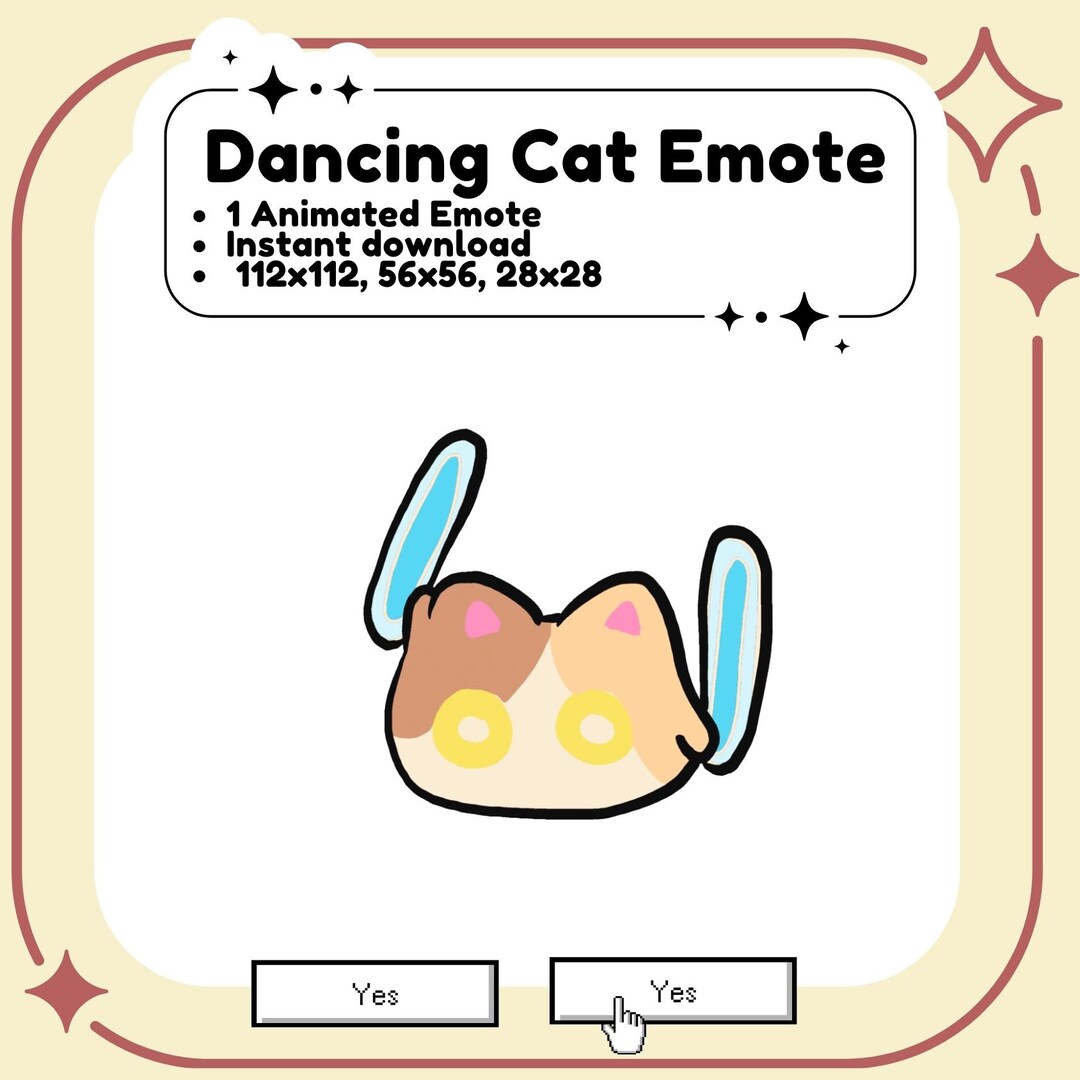 Cat Dance Emote | Animated Cat Dance Emote | Rave Emote | Calico Cat ...