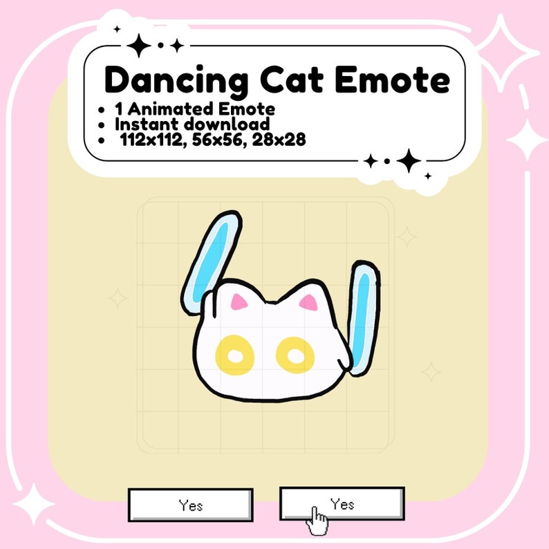 Cat Dance Emote | Rave Cat Emote | White Cat Blob | Cute | Kawaii ...