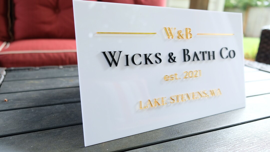 Acrylic Logo Sign, Custom Sign for Business, Indoor Acrylic Signs for ...