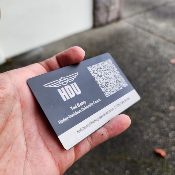 Metal Business Cards With Qr Code - Etsy